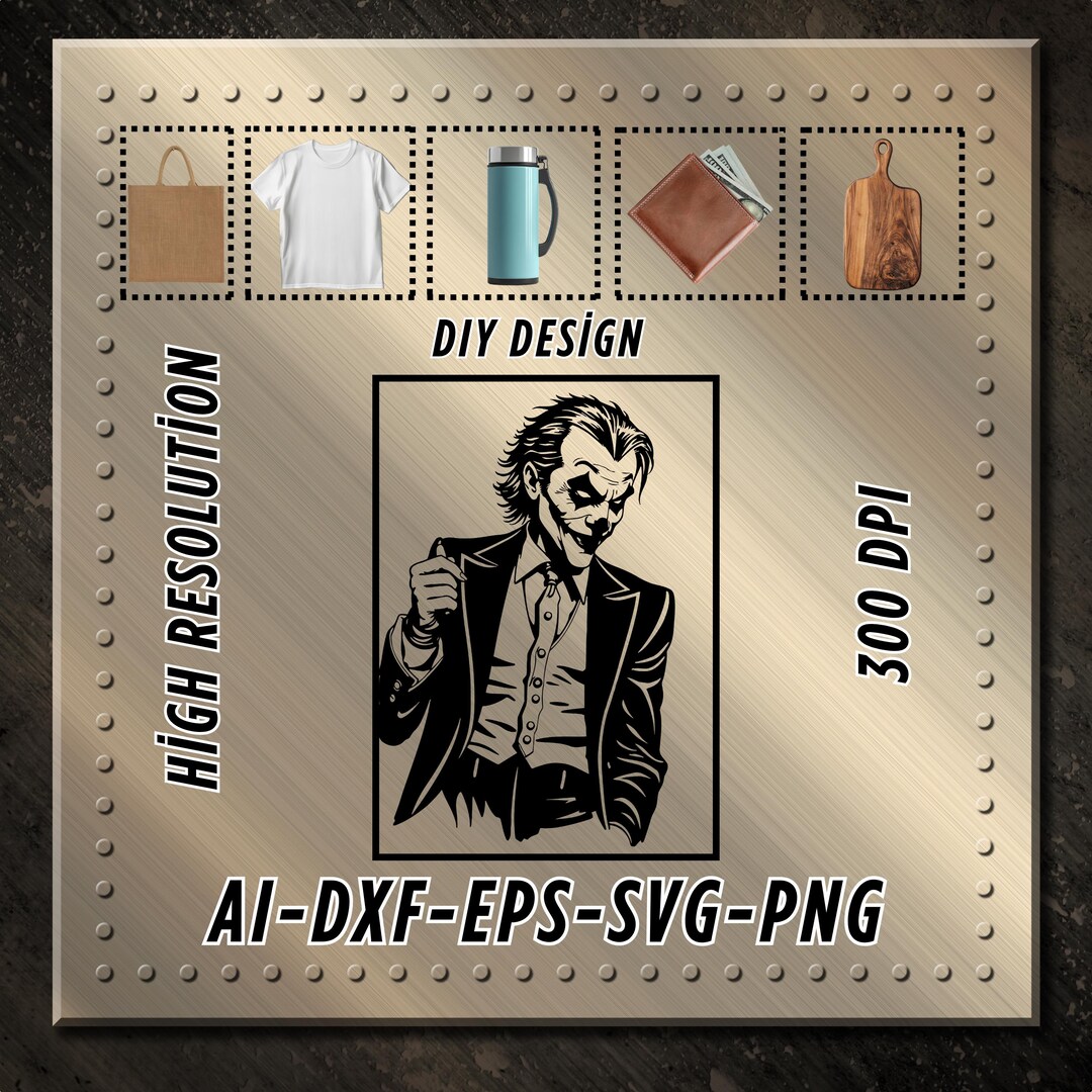 Joker Design: Ai,dxf,eps,svg,png - Laser Cut Files Diy Project - Etsy