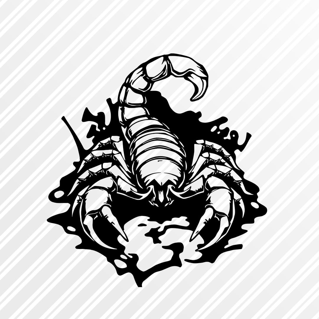 Poisonous Scorpion Ai, Dxf, Eps, Svg, Png for Clipart Laser Cutting ...