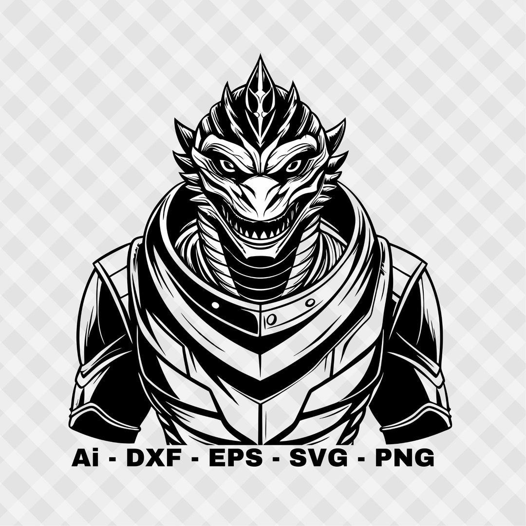 Urdnot Wrex Vector Ai,dxf,eps,svg,png Detailed Mass Effect, Sci-fi ...