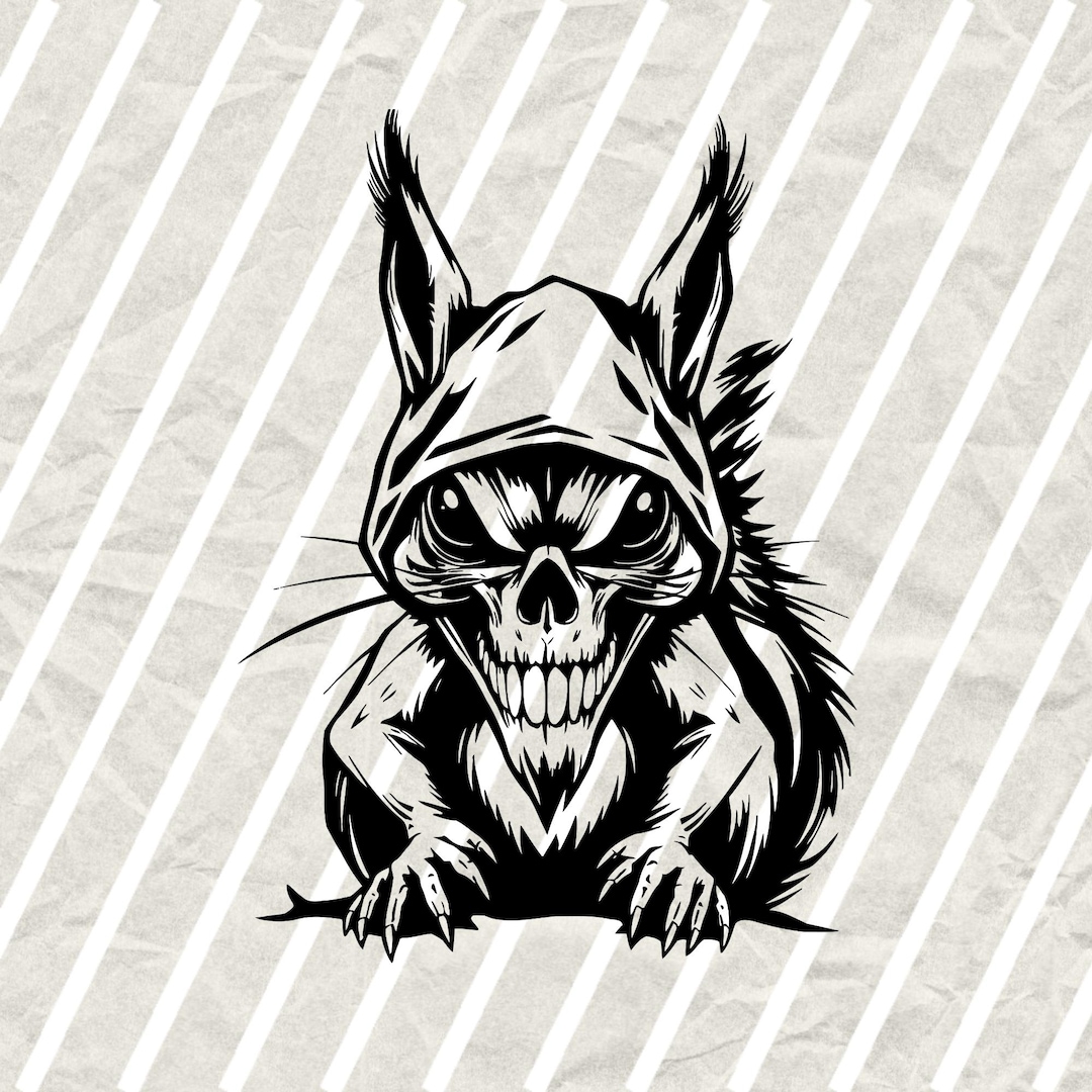 Scary Squirrel Ai, Dxf, Eps, Svg, Png for Clipart Laser Cutting ...