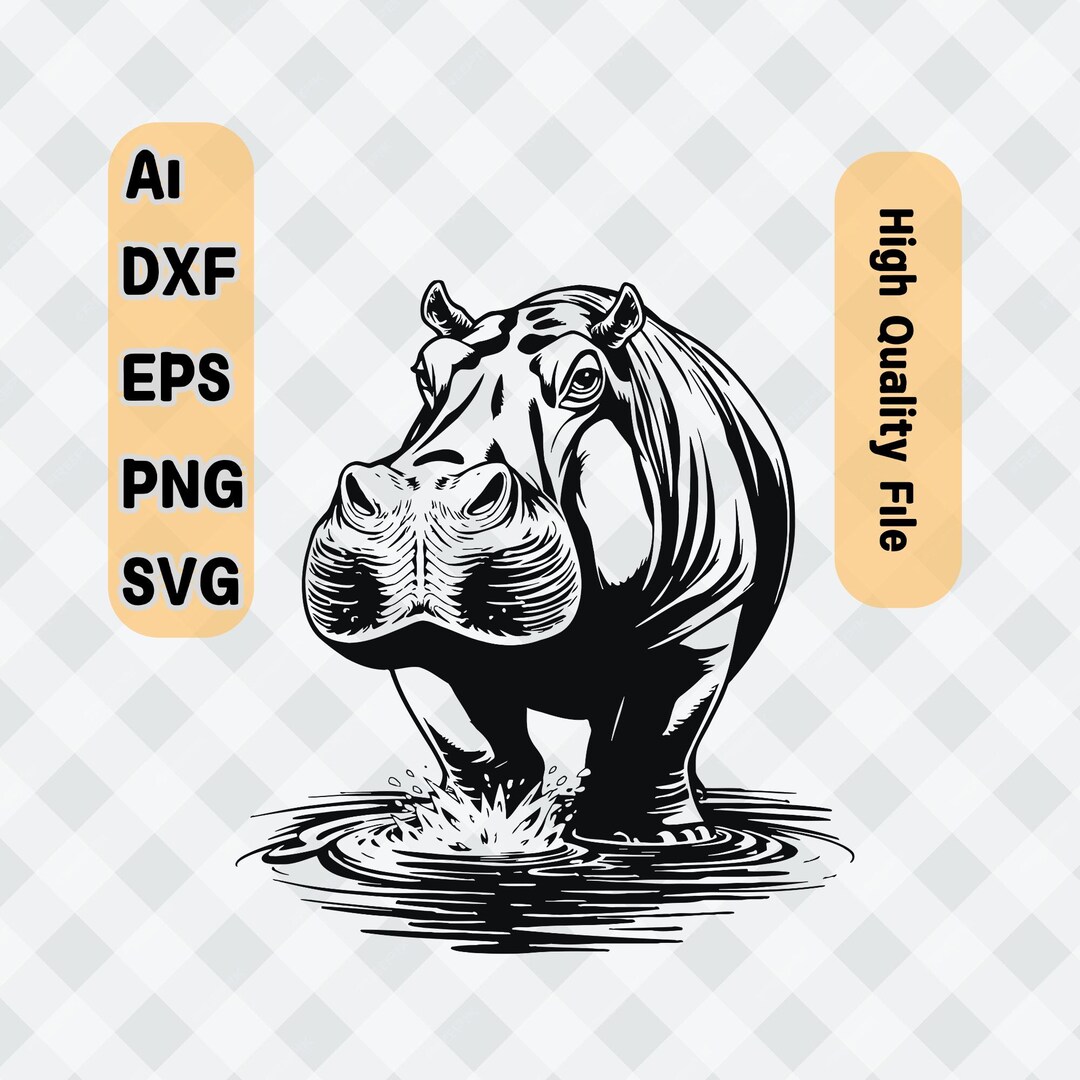 Hippo Svg | Cutting File | Cricut Silhouette Cut Files | Cricut - Laser ...