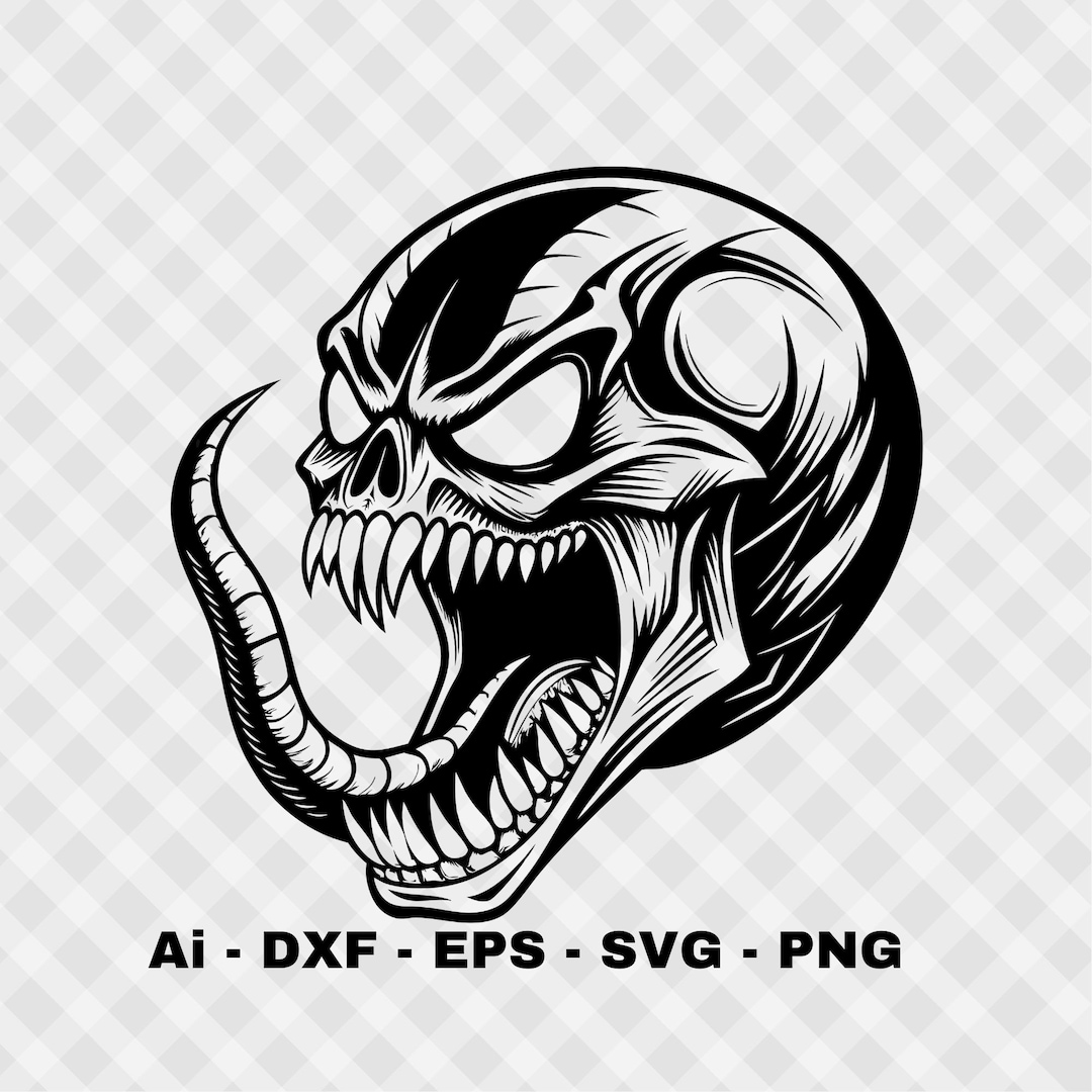 Skull Venom Vector Ai,dxf,eps,svg,png Marvel Clipart, Anti-hero Art ...