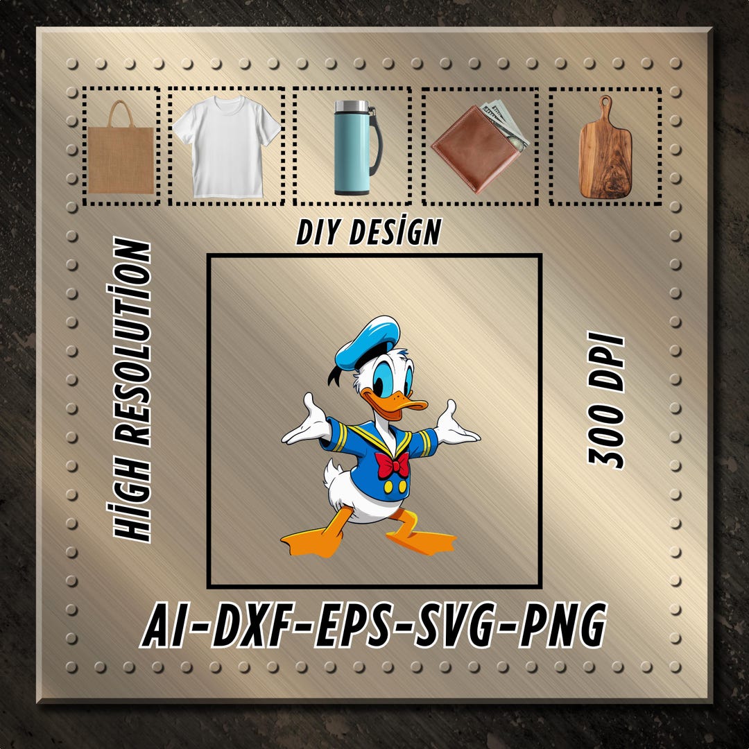 Donald Duck Design: Ai,dxf,eps,svg,png - Colurful Files Diy Project ...