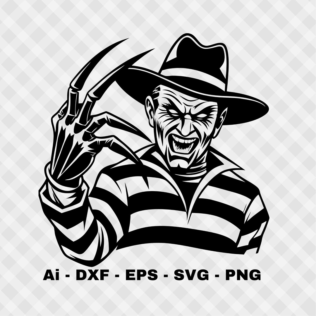 Freddy Krueger Ai,dxf,eps,svg,png Nightmare on Elm Street Clipart ...
