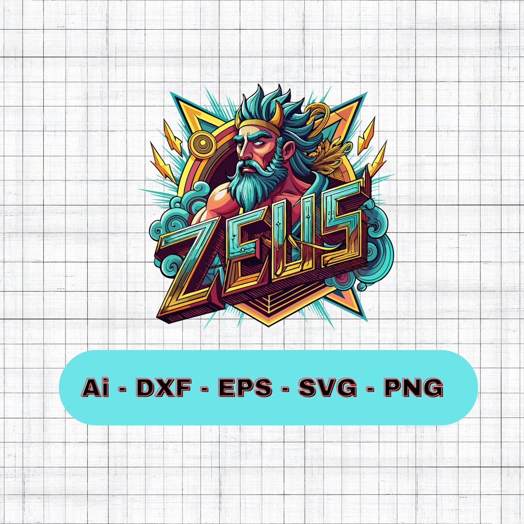 Zeus Text Designs Ai, Dxf, Eps, Svg, Png Greek Mythology Vector Files ...