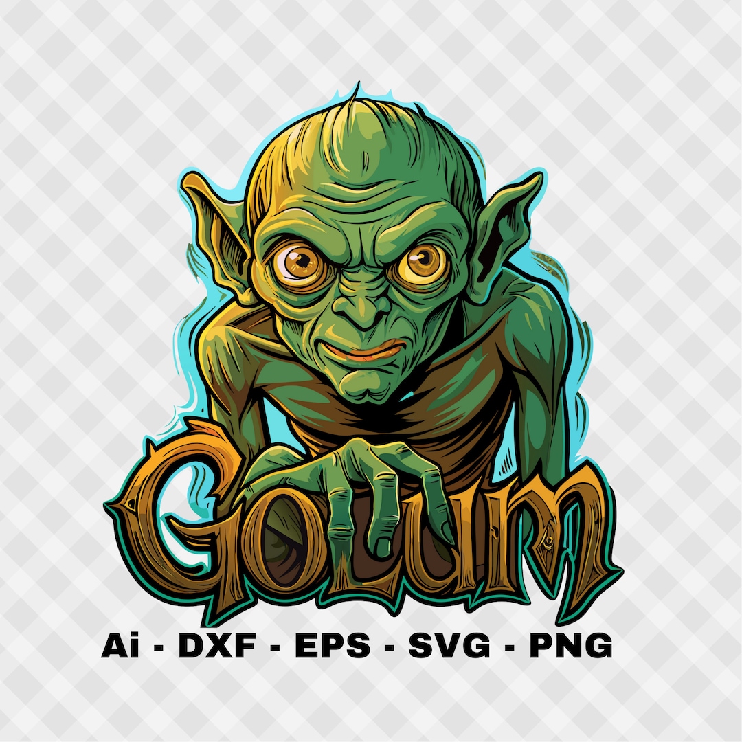 Gollum Lotr Files Ai, Dxf, Eps, Svg, Png Fantasy Character, Cutting ...