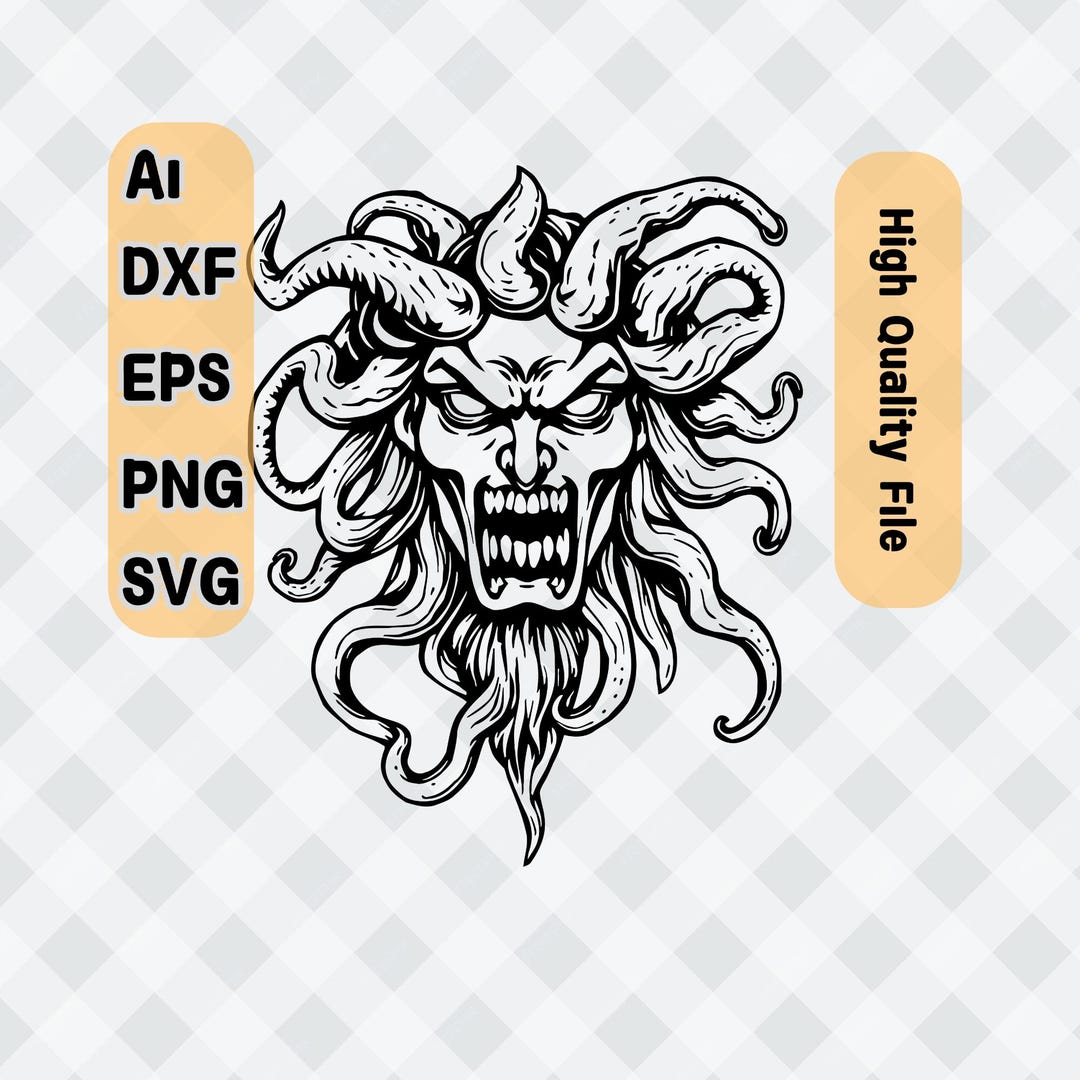 Medusa - Svg,png,dxf,eps,aı | High-quality Gorgon Vector Cut File ...