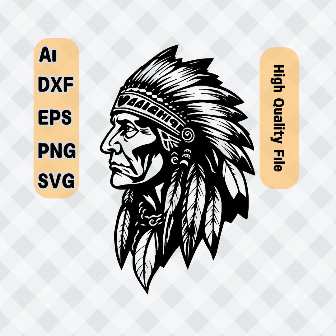 American Chief Svg | Cutting File | Cricut Silhouette Cut Files ...