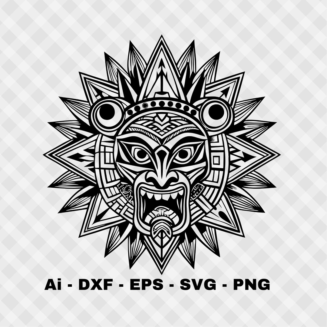 Intricate Aztec Vector Ai, Dxf, Eps, Svg, Png Aztec Design, Cutting ...