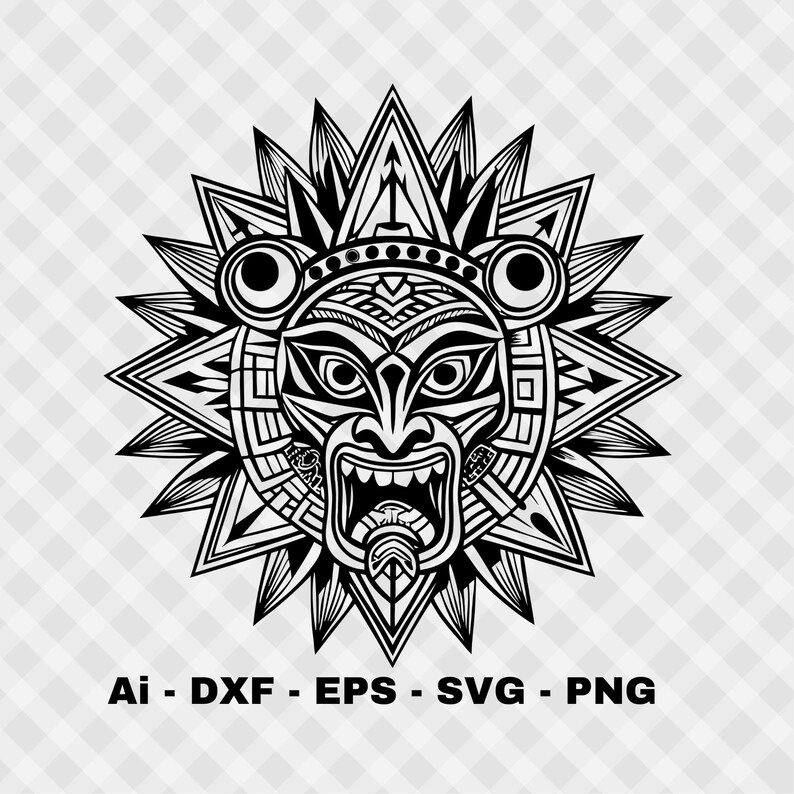 Intricate Aztec Vector Ai, Dxf, Eps, Svg, Png Aztec Design, Cutting ...