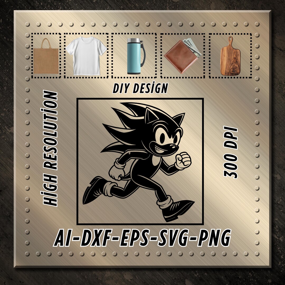 Sonic Design: Ai,dxf,eps,svg,png - Laser Cut Files Diy Project - Etsy