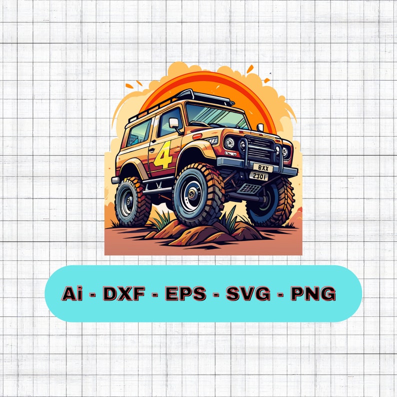 Jeep 4x4 Off-road Vector Designs Ai, Dxf, Eps, Svg, Png Instant ...