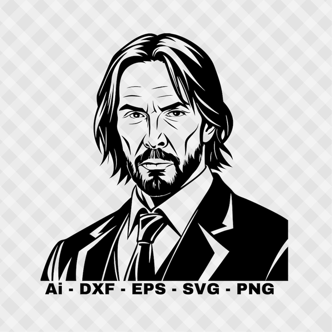 John Wick Ai,dxf,eps,svg,png Fan Art, Poster Artwork, Movie Character ...