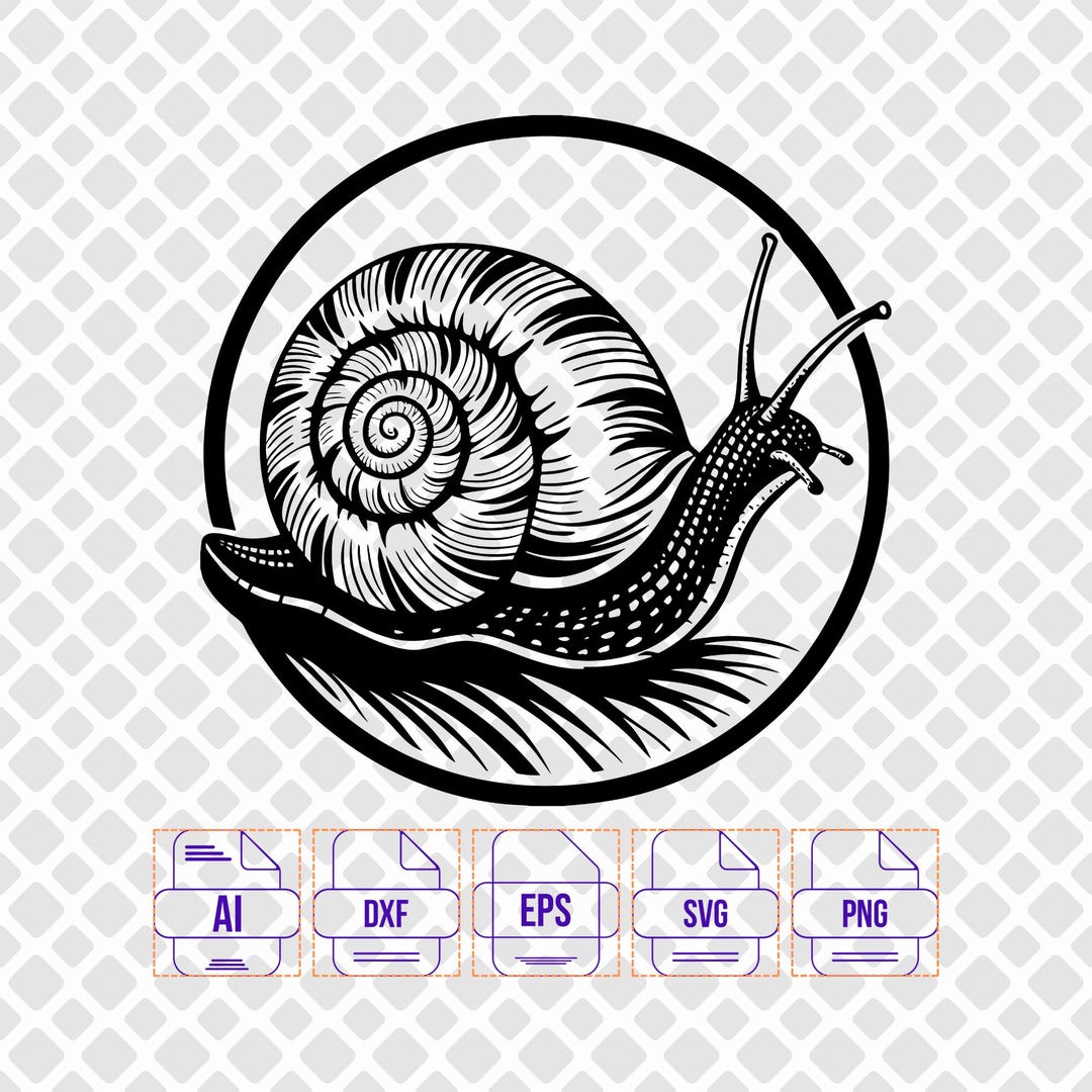 Forest Snail Ai, Dxf, Eps, Svg, Png Slow Animal, Snail Silhouette ...