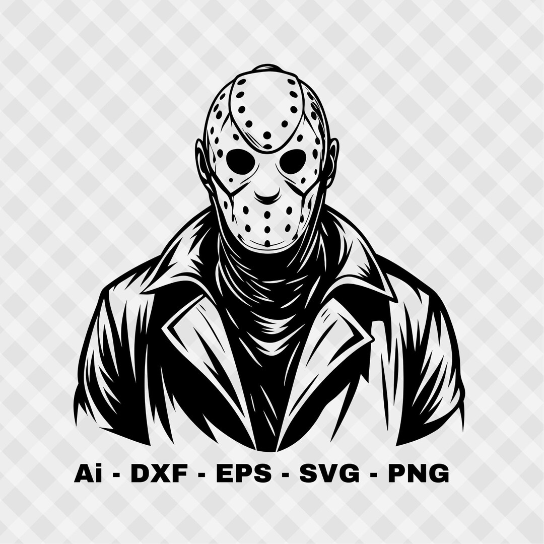 Jason Voorhees Vector Ai,dxf,eps,svg,png Halloween Craft File ...
