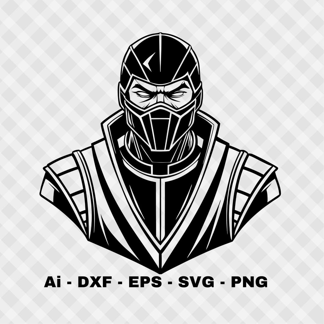 Ice-cold Sub Zero Ai,dxf,eps,svg,png Gaming Stencil, Video Game Fan Art ...