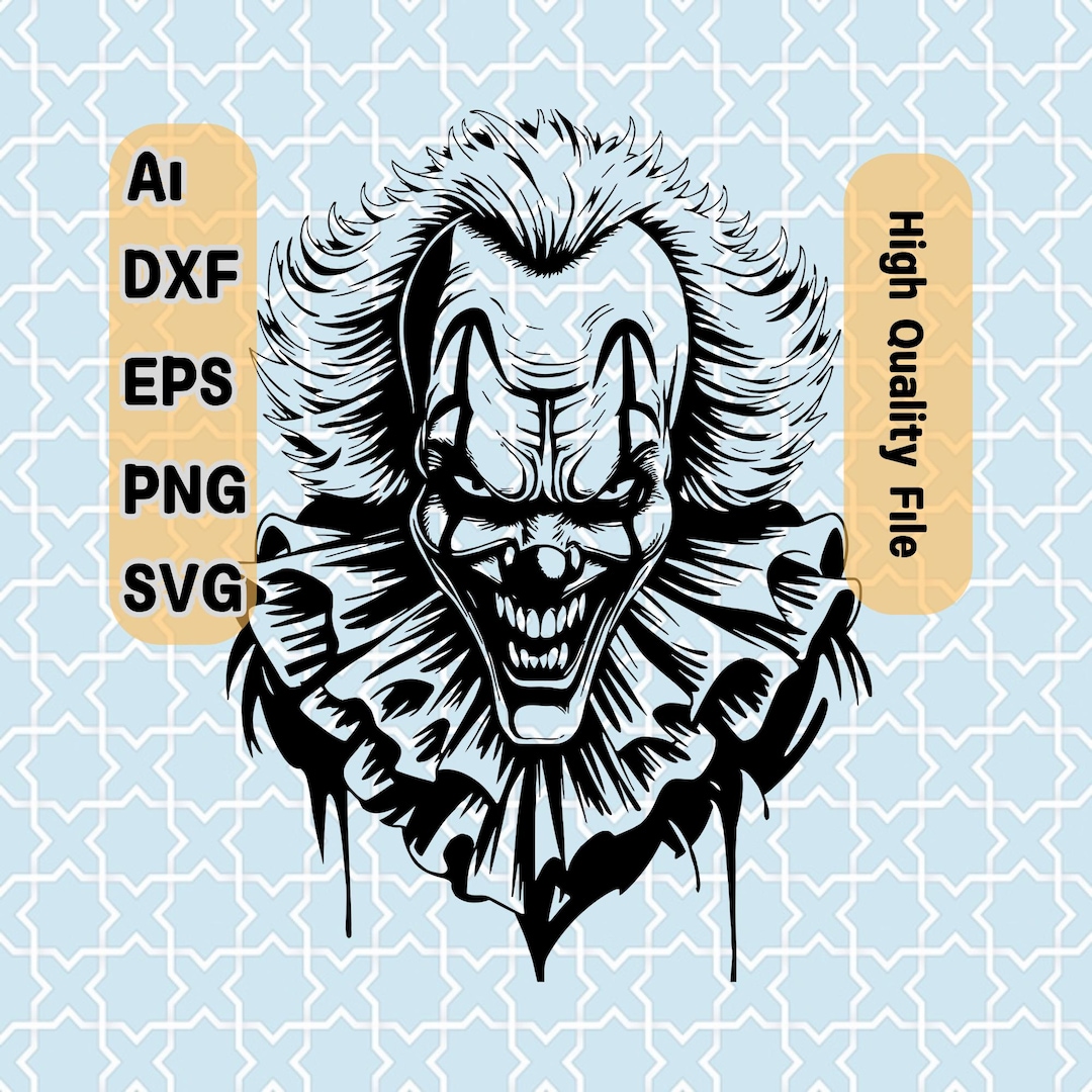 Scary Clown Creepy Design, Haunted Design, Evil Jester, Clown Face ...