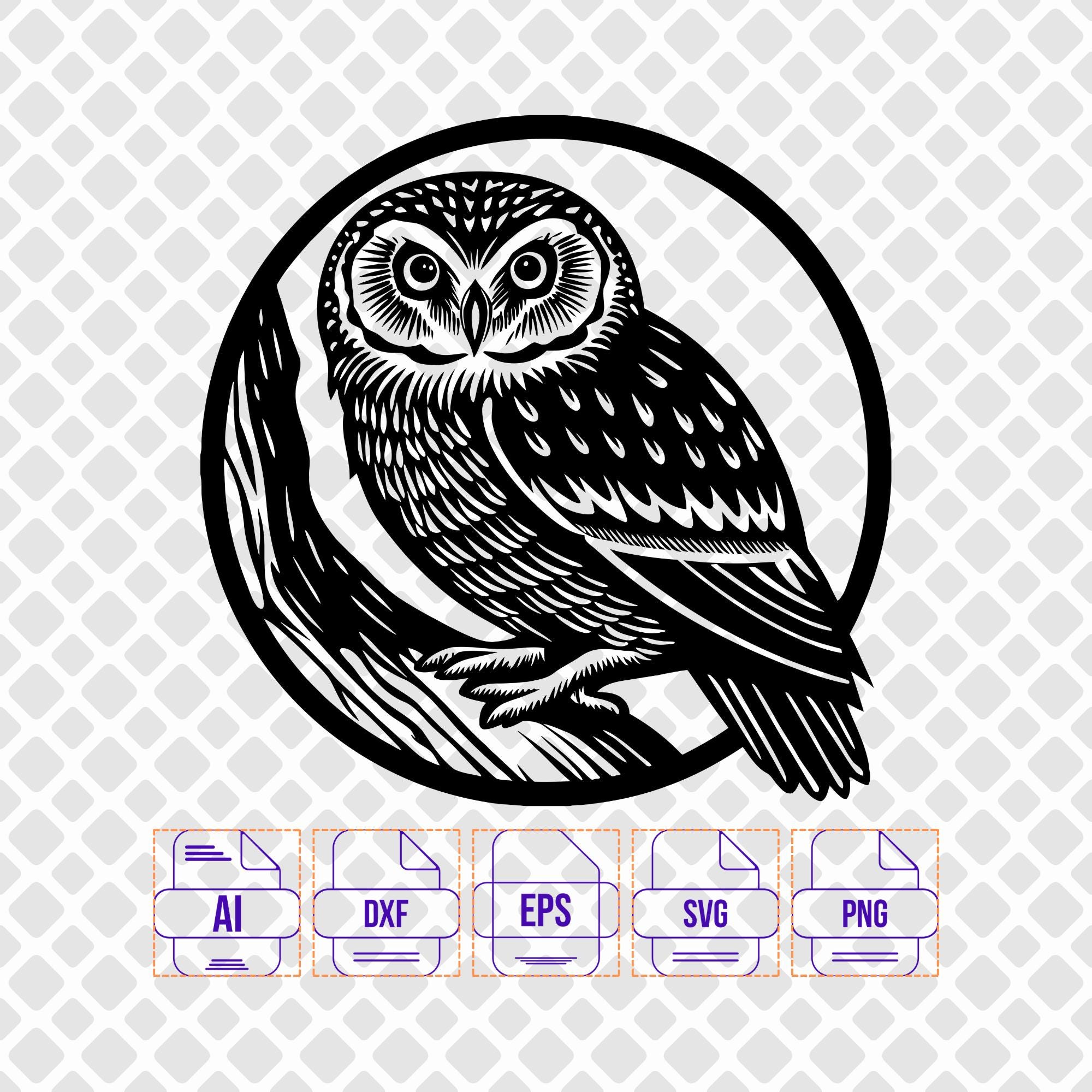 Forest Owl Ai, Dxf, Eps, Svg, Png Woodland Animal Art, Home Decor ...