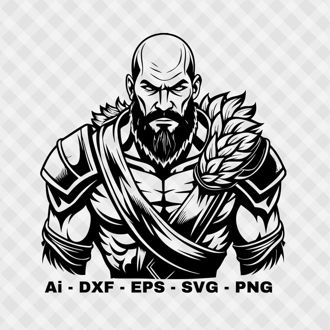 Kratos Vector Ai,dxf,eps,svg,png Gaming Vector Art, Kratos Digital ...