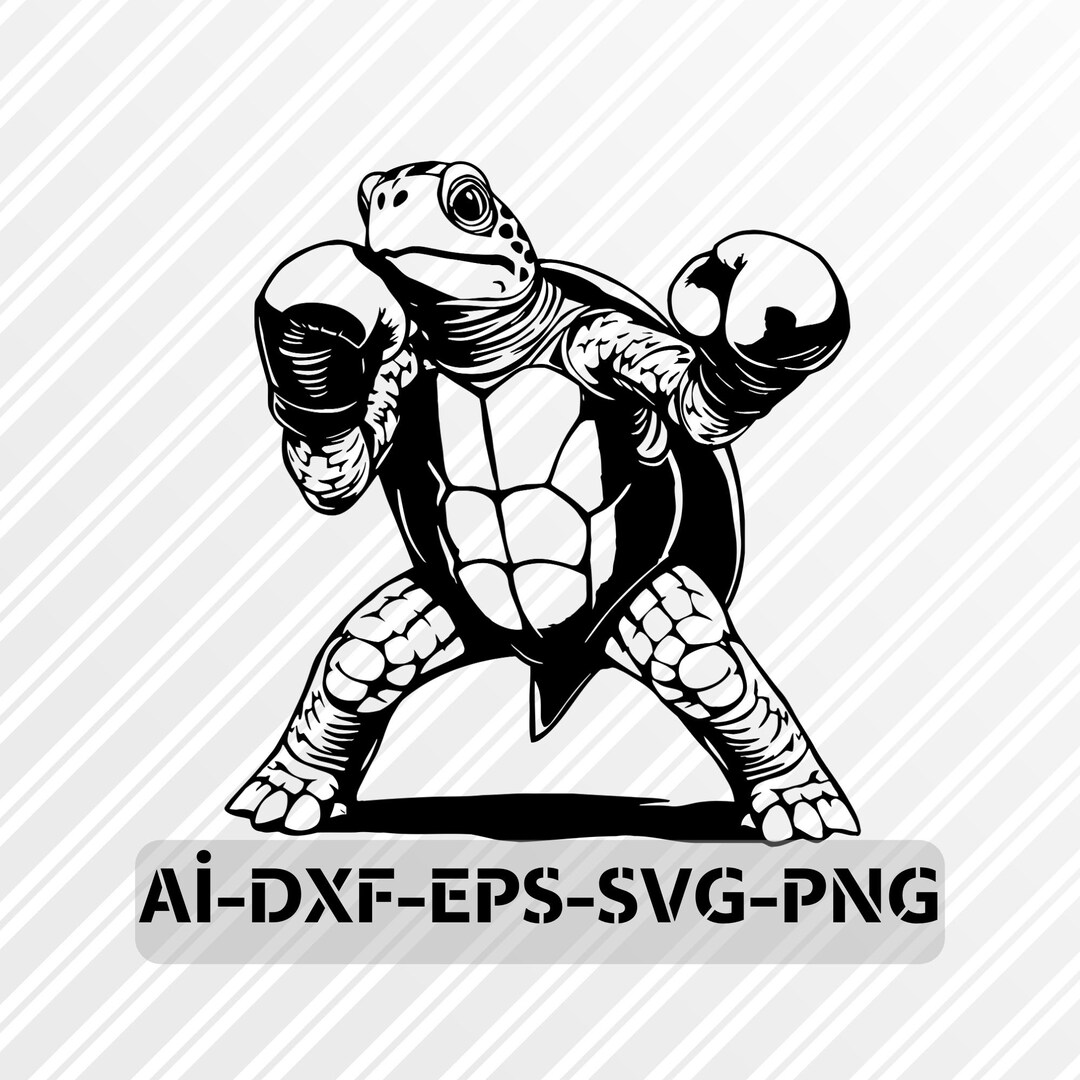 Boxing Turtle Ai,dxf,eps,svg,png for Clipart Funny Turtle, Boxing Art ...