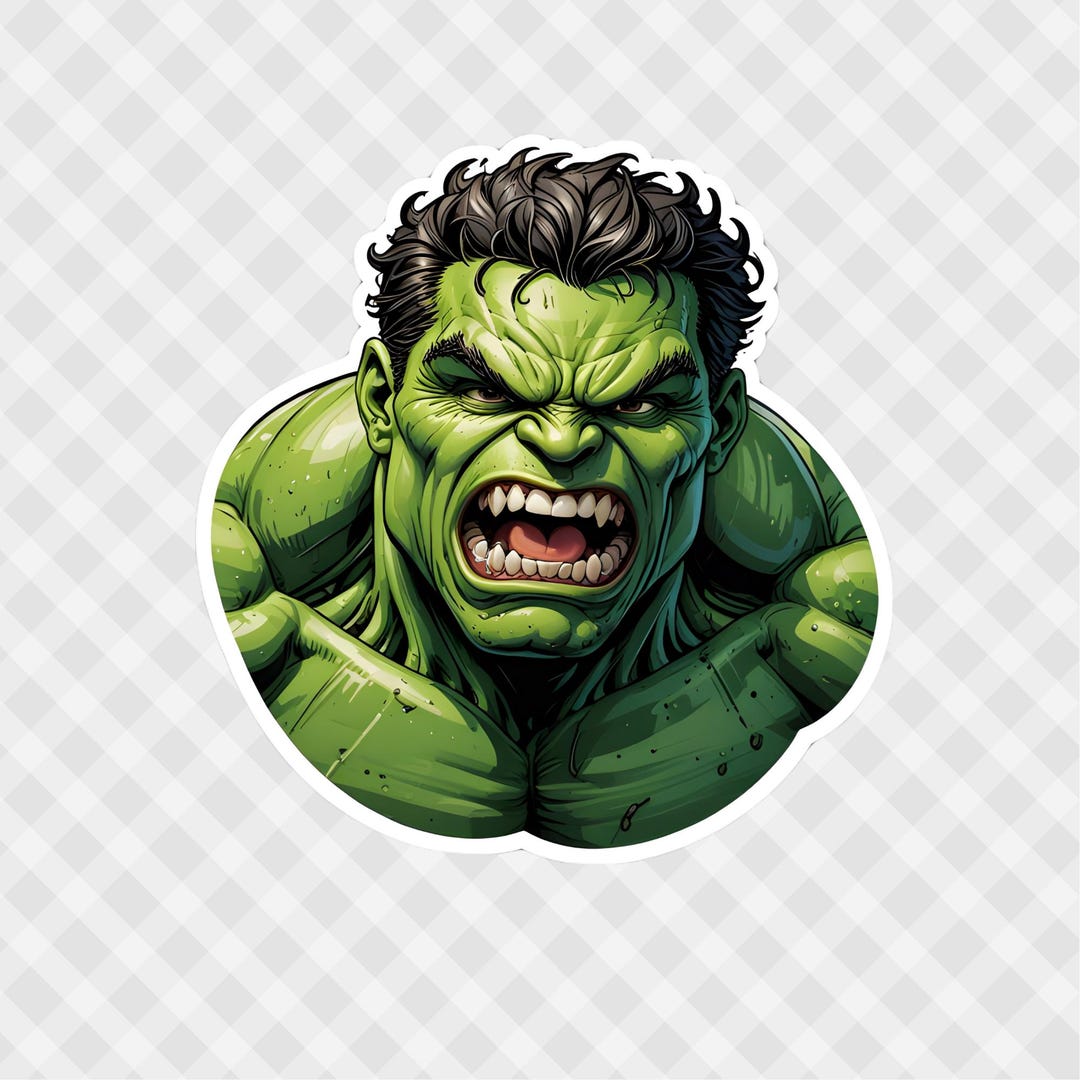 Powerful Hulk Sticker PNG Heroic Digital Artwork, Perfect for Crafts ...