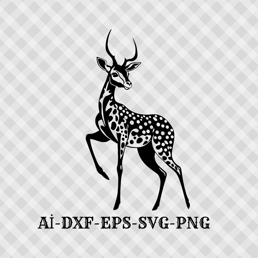 Elegant Gazelle Files Ai, Dxf, Eps, Svg, Png Sophisticated Wildlife Art ...