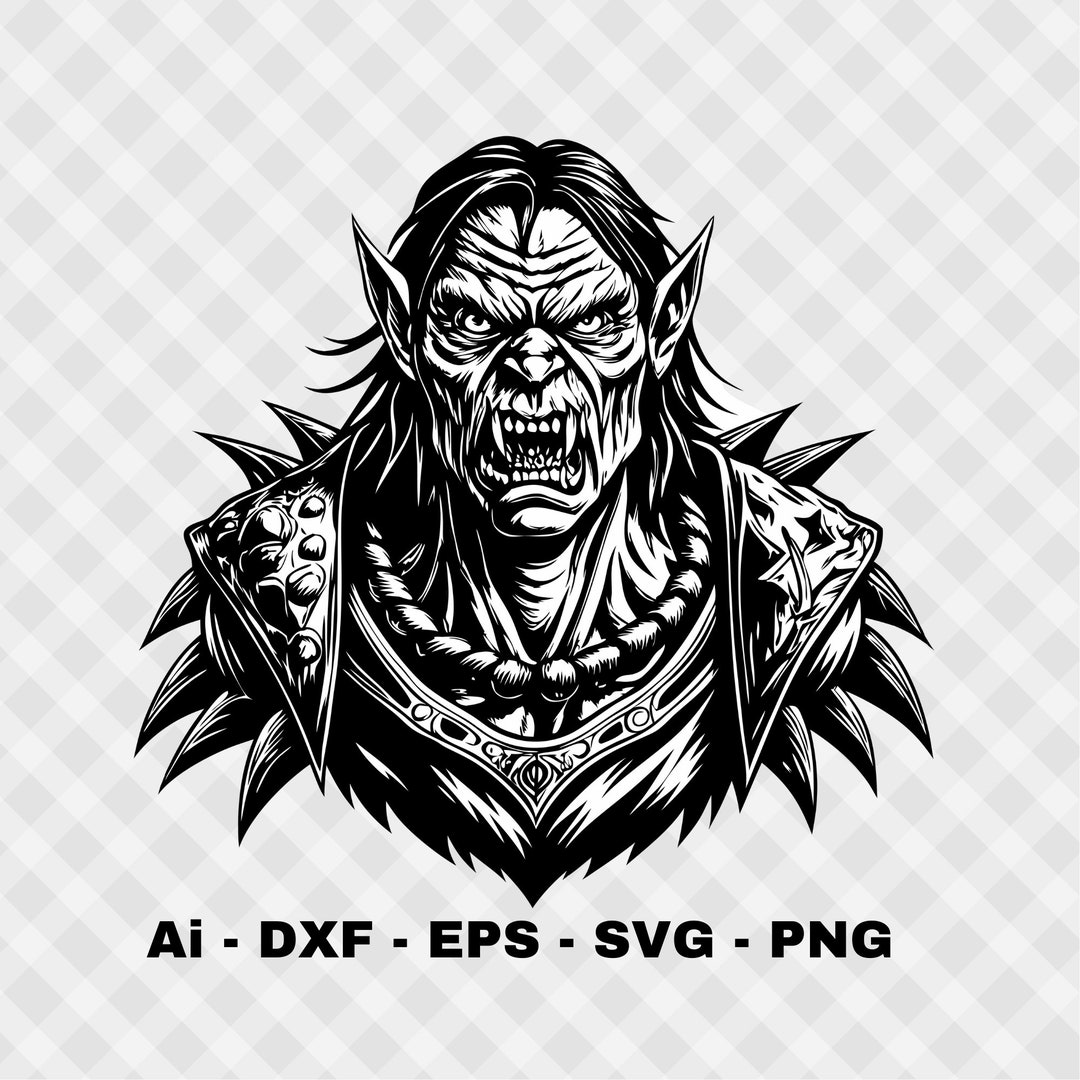 Orc LOTR Vector Ai, Dxf, Eps, Svg, Png Orc Silhouette, Fantasy Crafts ...