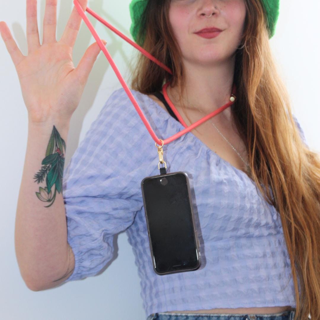 Pink Crossbody Rope Strap Long Phone Strap Travel Crossbody Phone Strap ...