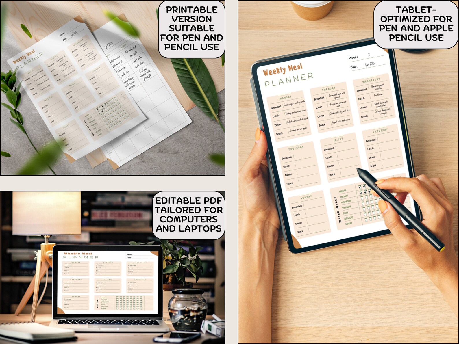 Meal Planner Printable, Digital Pdf,goodnotes,notability,onenote, Meal ...