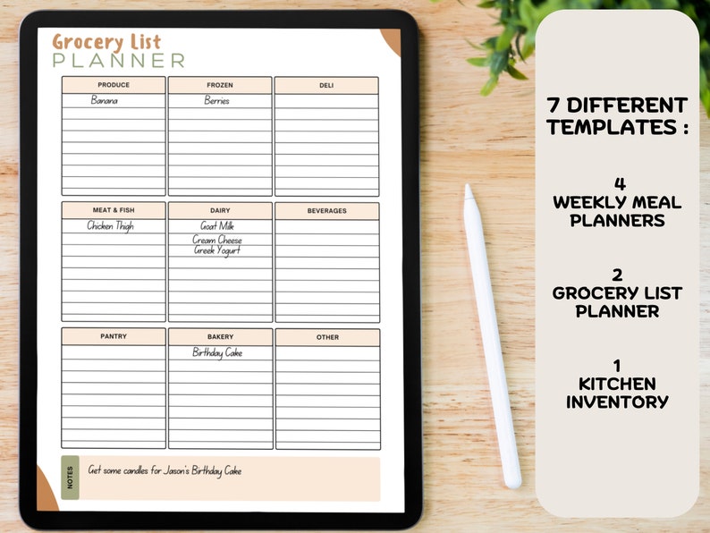 Meal Planner Printable, Digital Pdf,goodnotes,notability,onenote, Meal ...