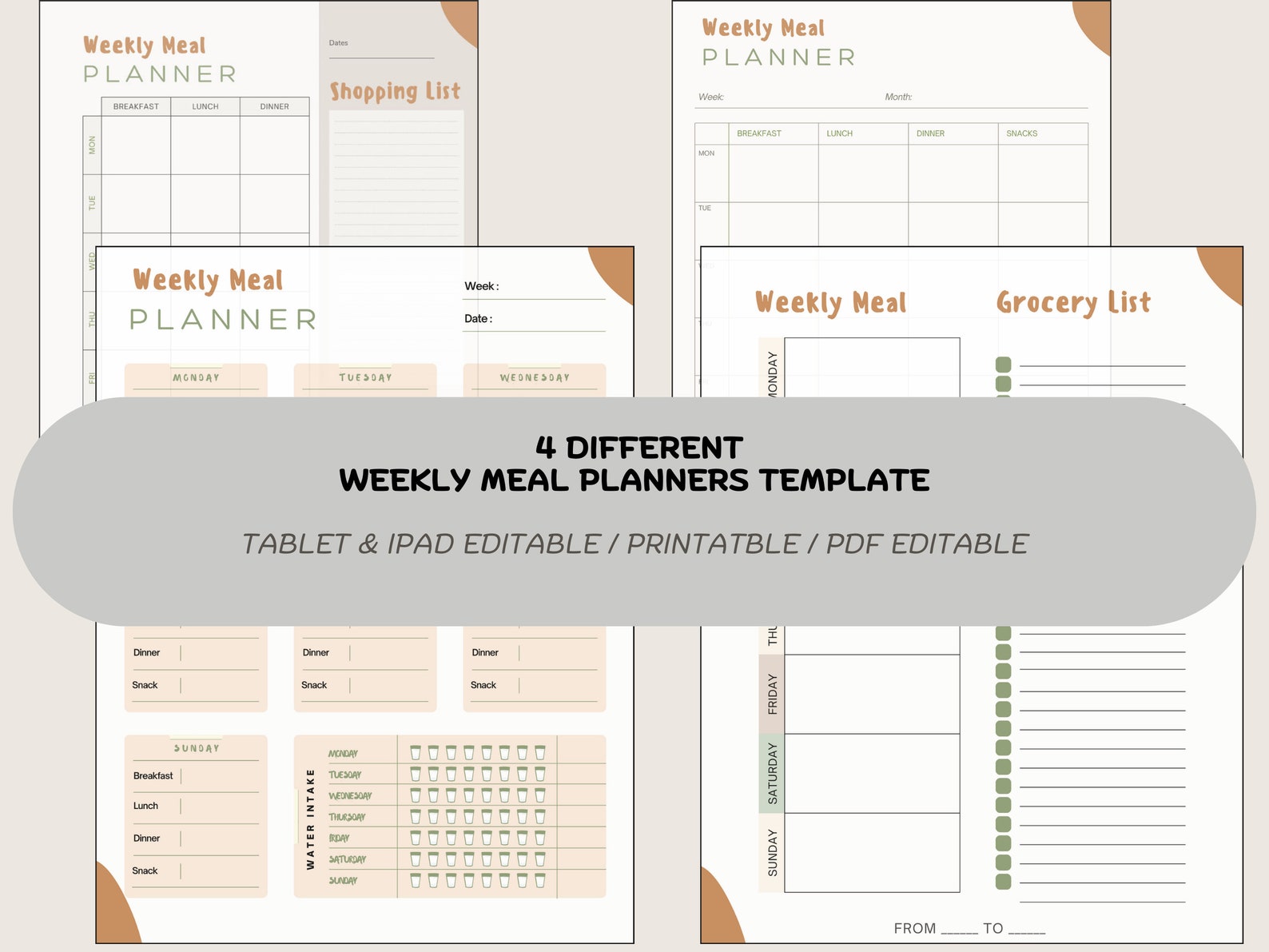 Meal Planner Printable, Digital Pdf,goodnotes,notability,onenote, Meal ...