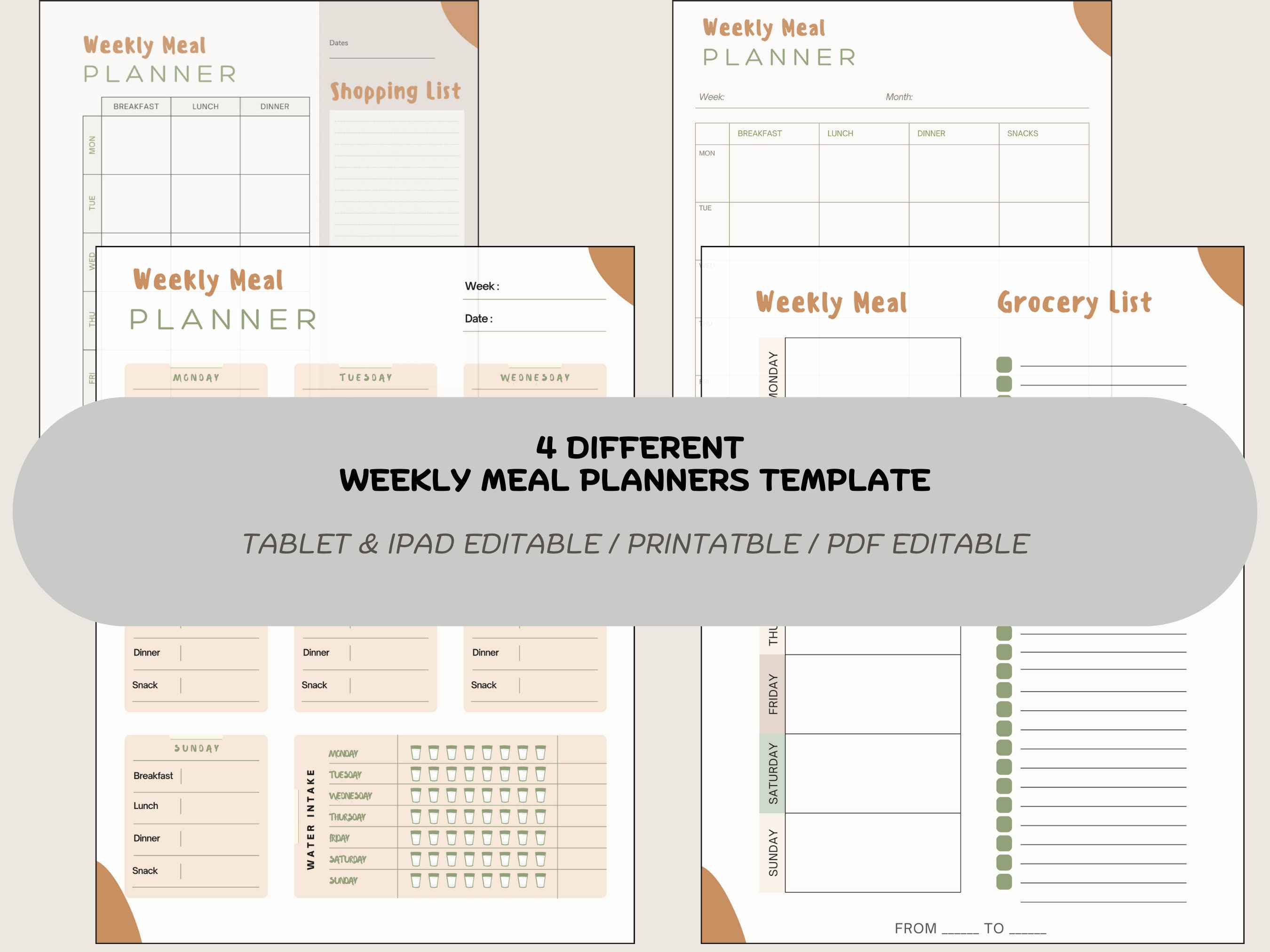 Meal Planner Printable, Digital Pdf,goodnotes,notability,onenote, Meal ...