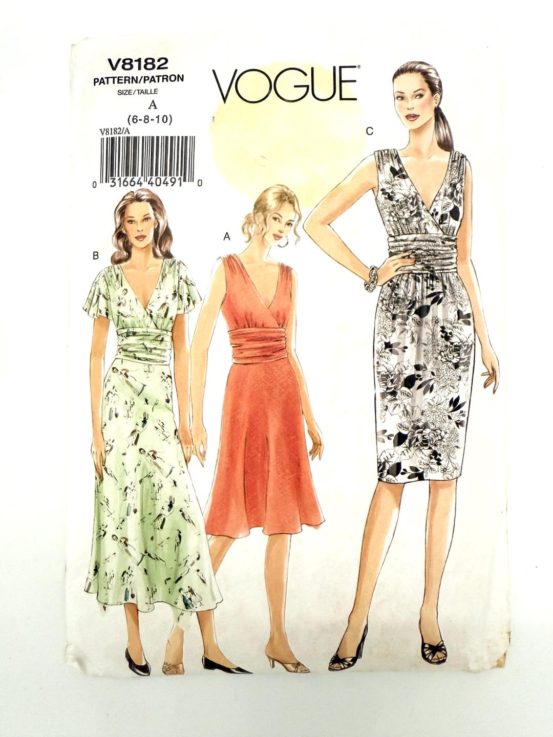 Destash Vogue Paper Pattern 8182, Sewing Pattern Dress - Etsy