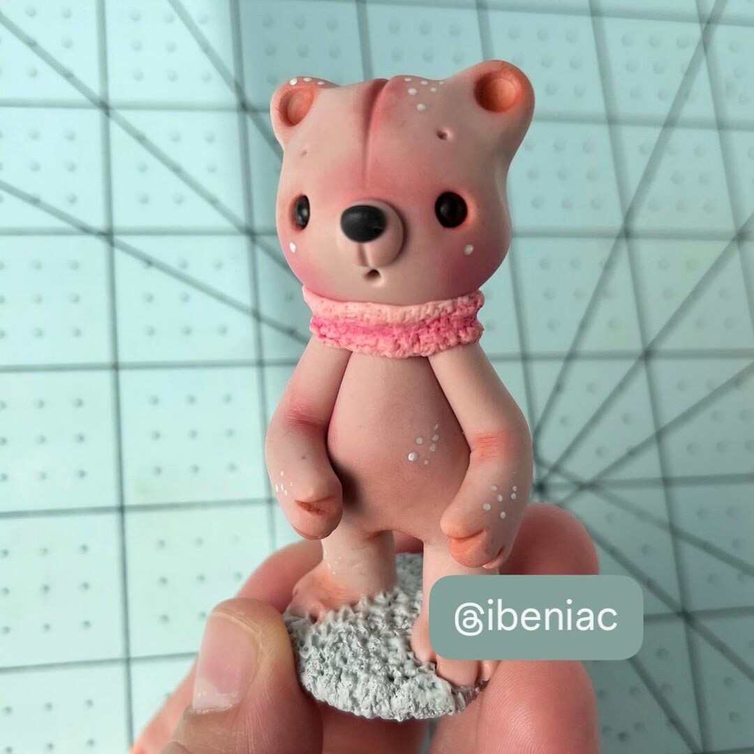 Teddy Bear Cold Porcelain Clay Figure - Etsy