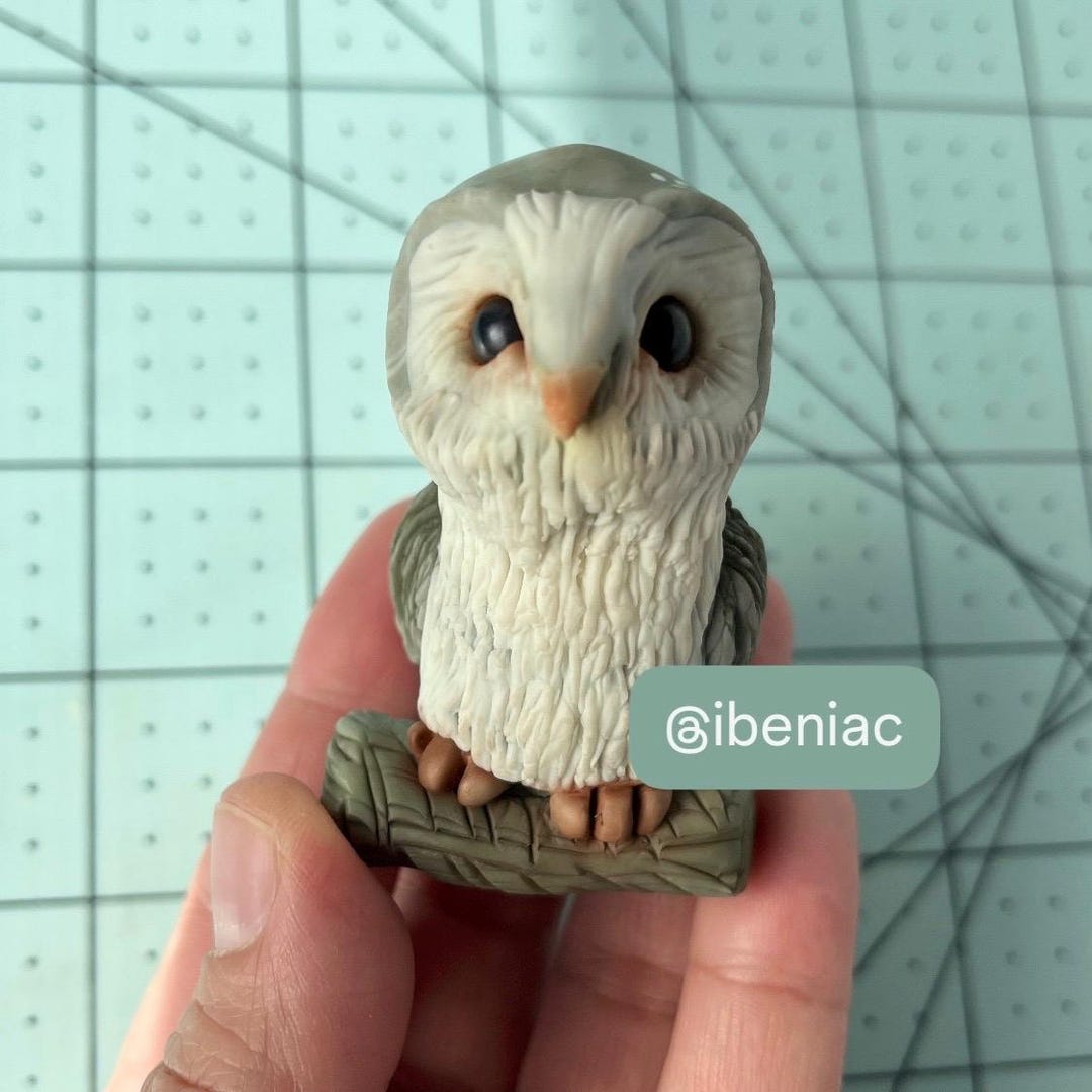 Owl Cold Porcelain Clay Figure - Etsy