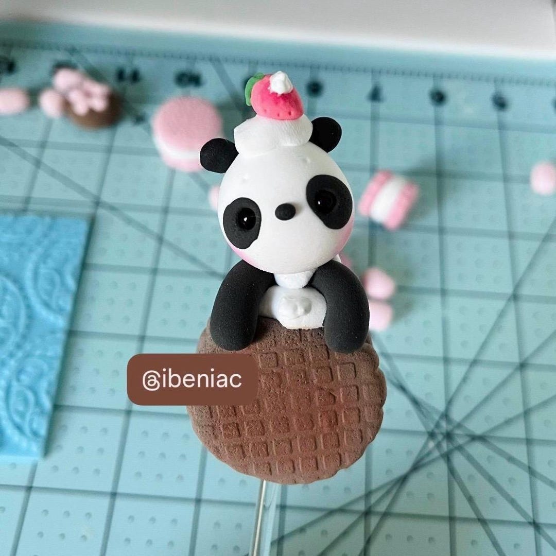 Panda Chocolate Ice Cream Sandwich Cake Pop Figurine - Etsy