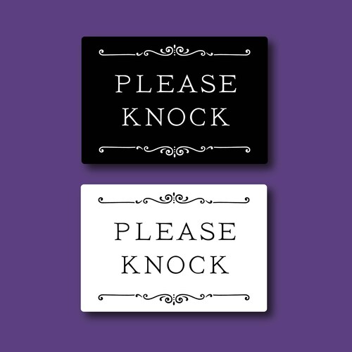 Please Knock Vinyl Decal Sticker Front Door Custom Vinyl - Etsy