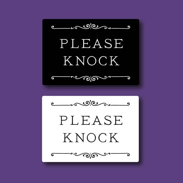 Please Knock Sign - Etsy