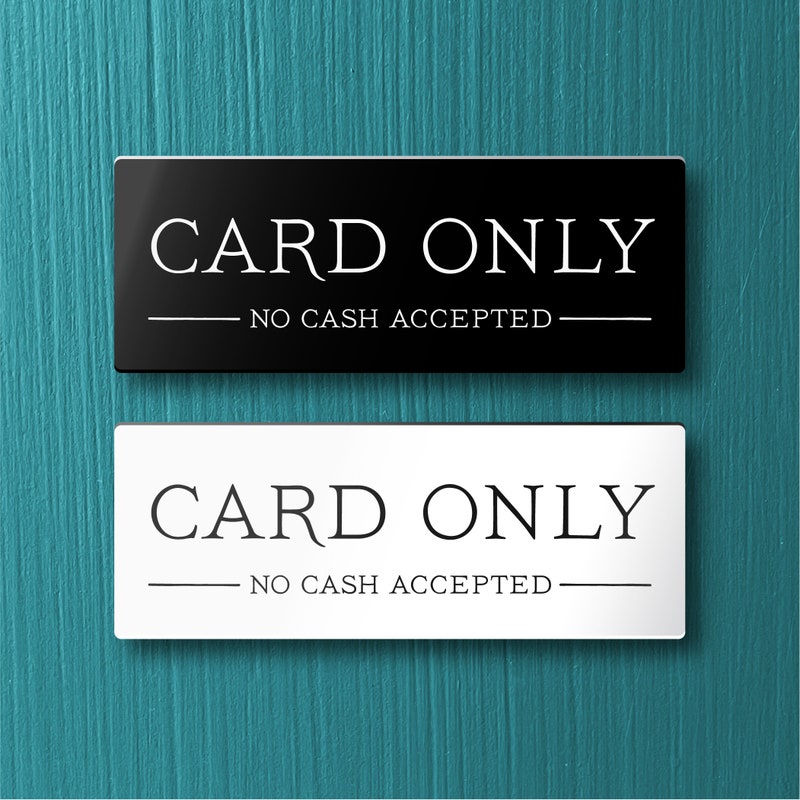 No Cash Accepted Sign - Etsy