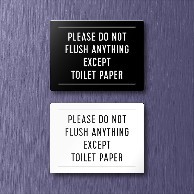 Flush Only Toilet Paper Sign - Etsy