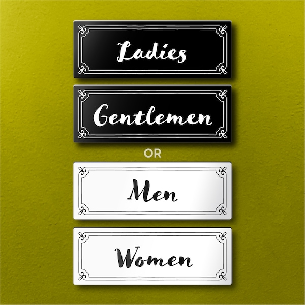 Restroom Ladies and Gentlemen Signs - Etsy