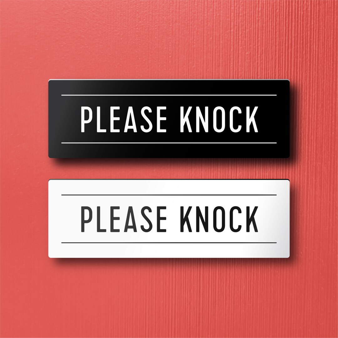PLEASE KNOCK SIGN - Lightweight and Easy to Install, Modern Designs ...