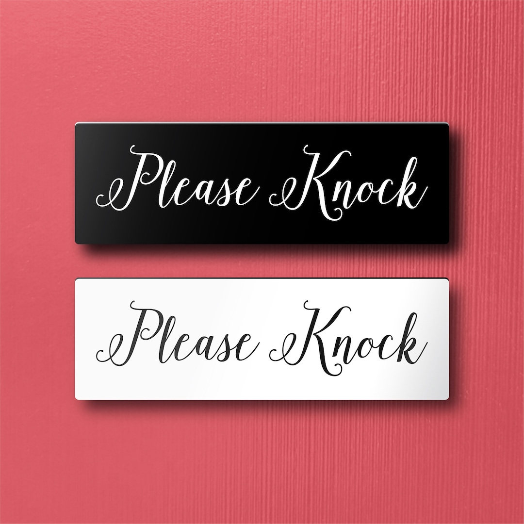 PLEASE KNOCK SIGN - Lightweight and Easy to Install, Modern Designs ...