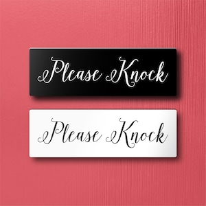 PLEASE KNOCK SIGN - Lightweight and Easy to Install, Modern Designs ...