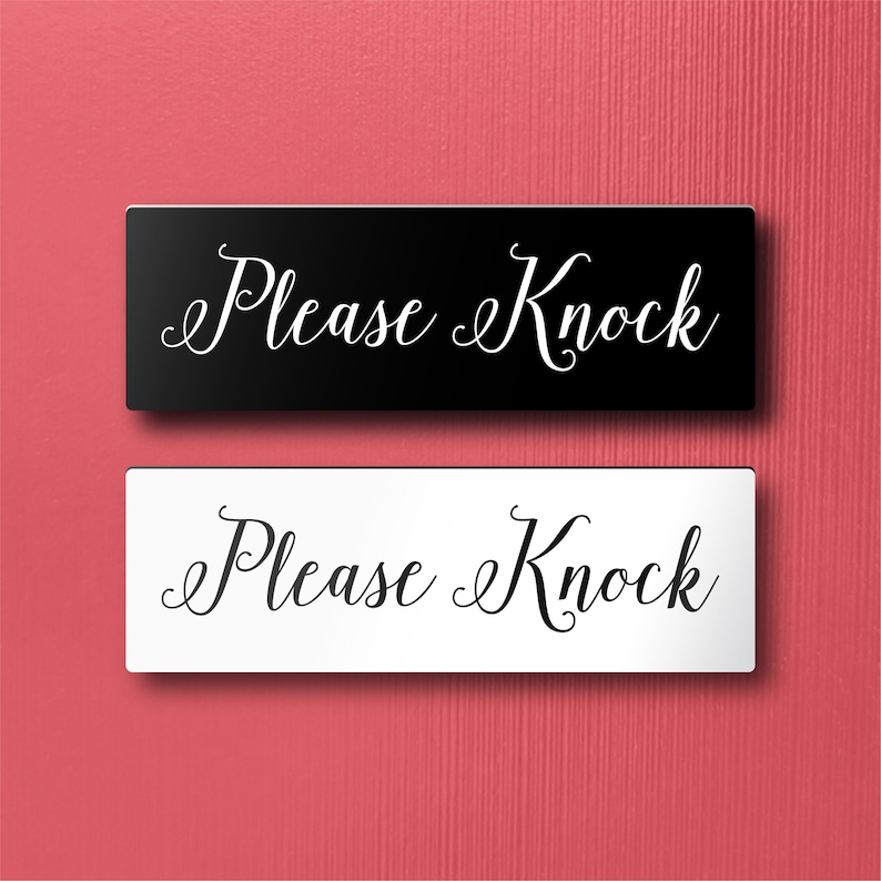 PLEASE KNOCK SIGN - Lightweight and Easy to Install, Modern Designs ...