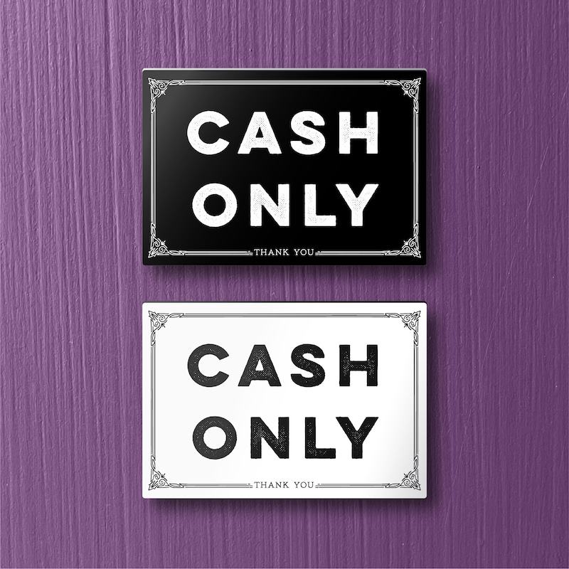 Credit Cards Only Sign - Etsy