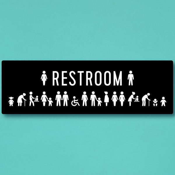 All Gender Restroom Sign - Etsy
