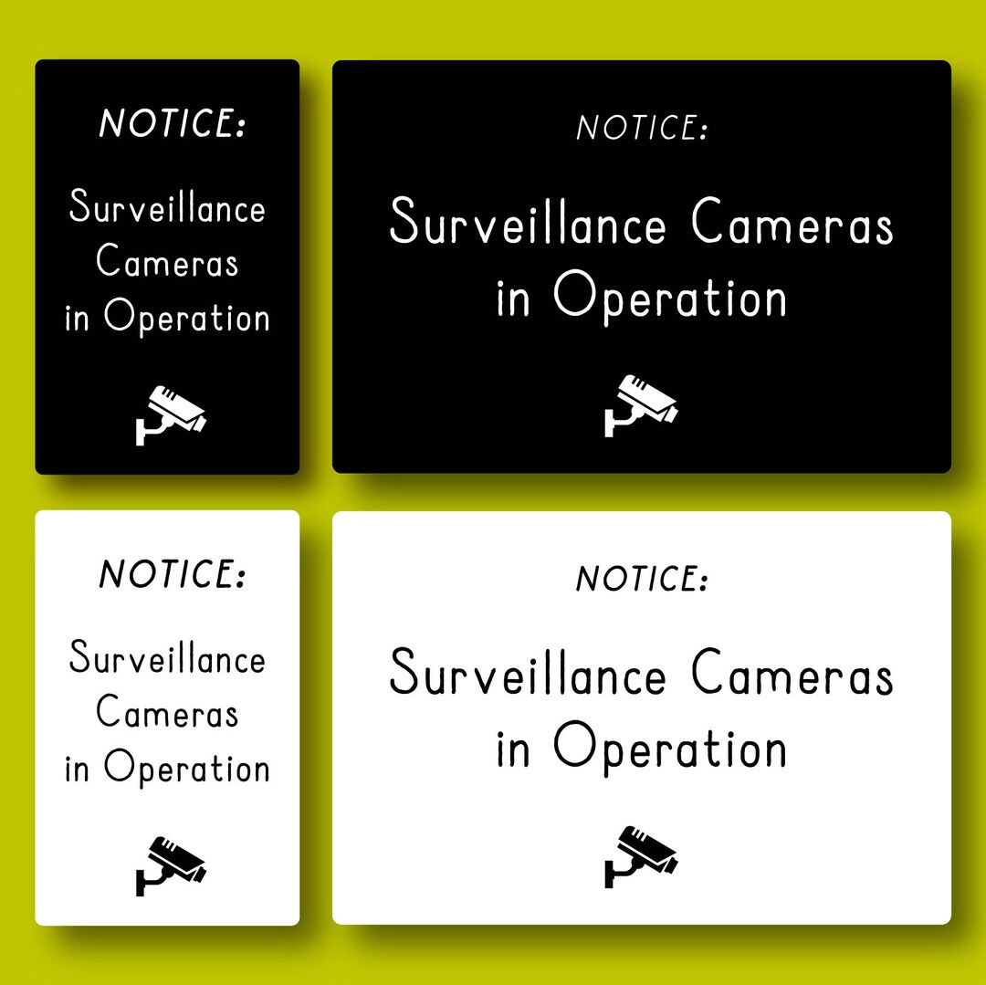 Surveillance Cameras in Operation Sign - Etsy