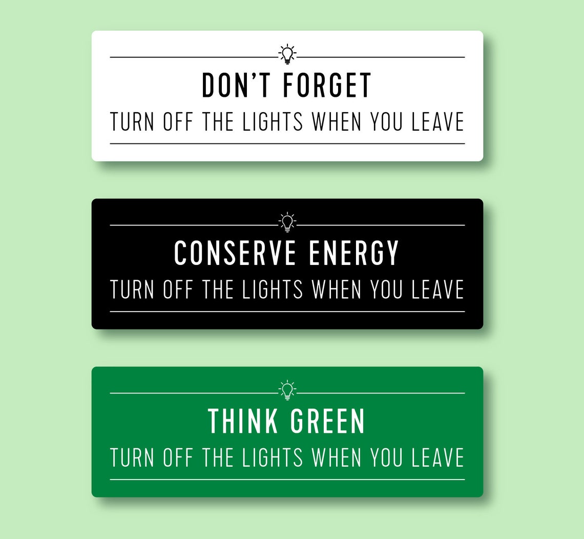 Turn off the Lights When You Leave Sign - Etsy