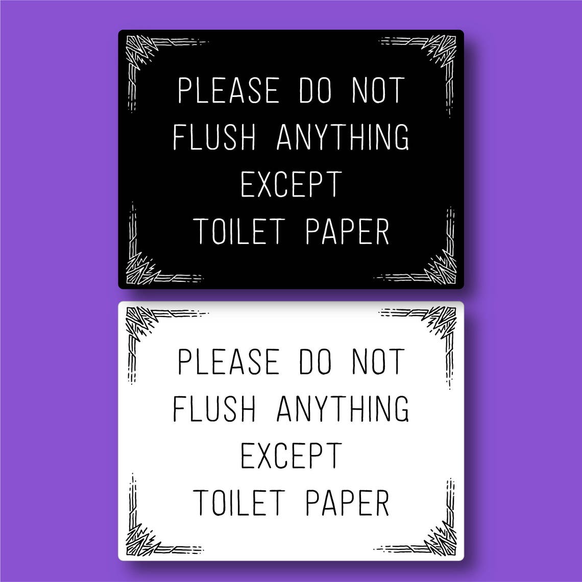 Please Do Not Flush Anything Except Toilet Paper Sign - Etsy Sweden